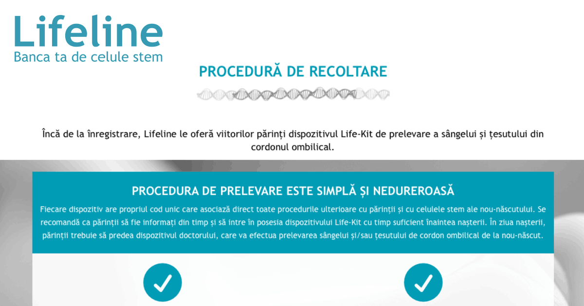 PROCEDURA DE RECOLTARE | Lifeline